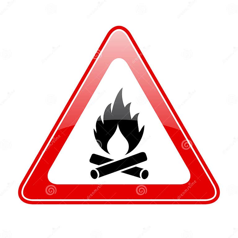 Open fire warning sign stock vector. Illustration of beware - 79660829