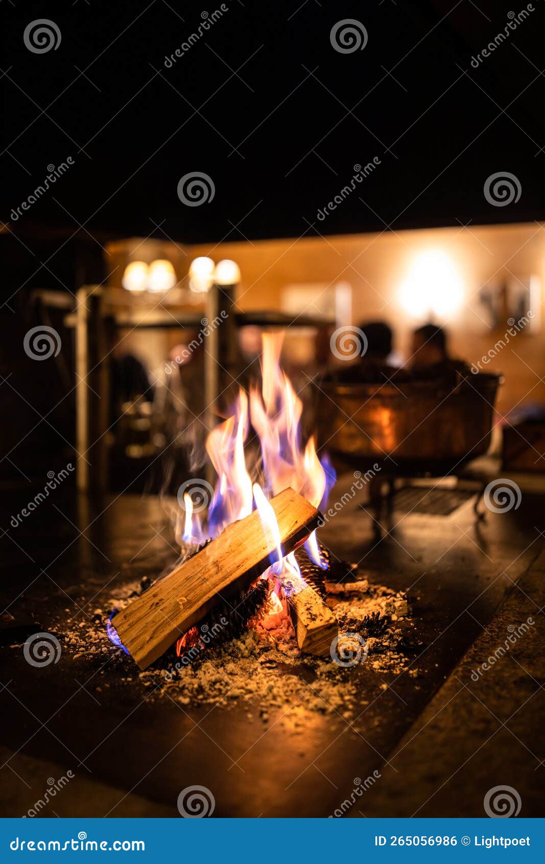 Open Fireplace in Arestaurant Stock Photo - Image of luxury, decoration ...