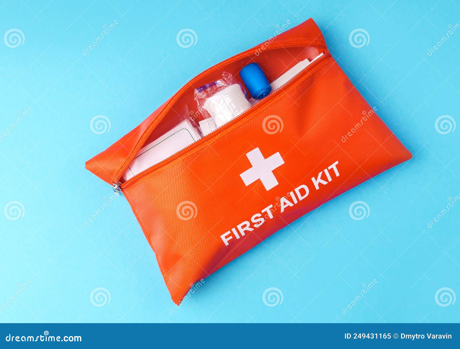 Open First Aid Kit Close-up Stock Image - Image of care, travel: 249431165