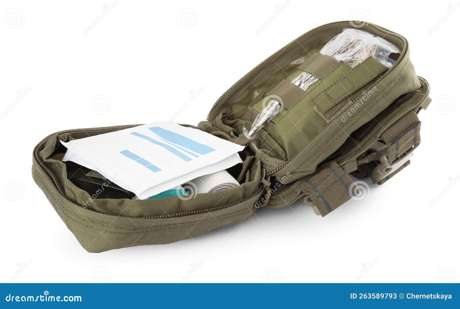 Open First Aid Kit Isolated on White Stock Image - Image of paramedic ...