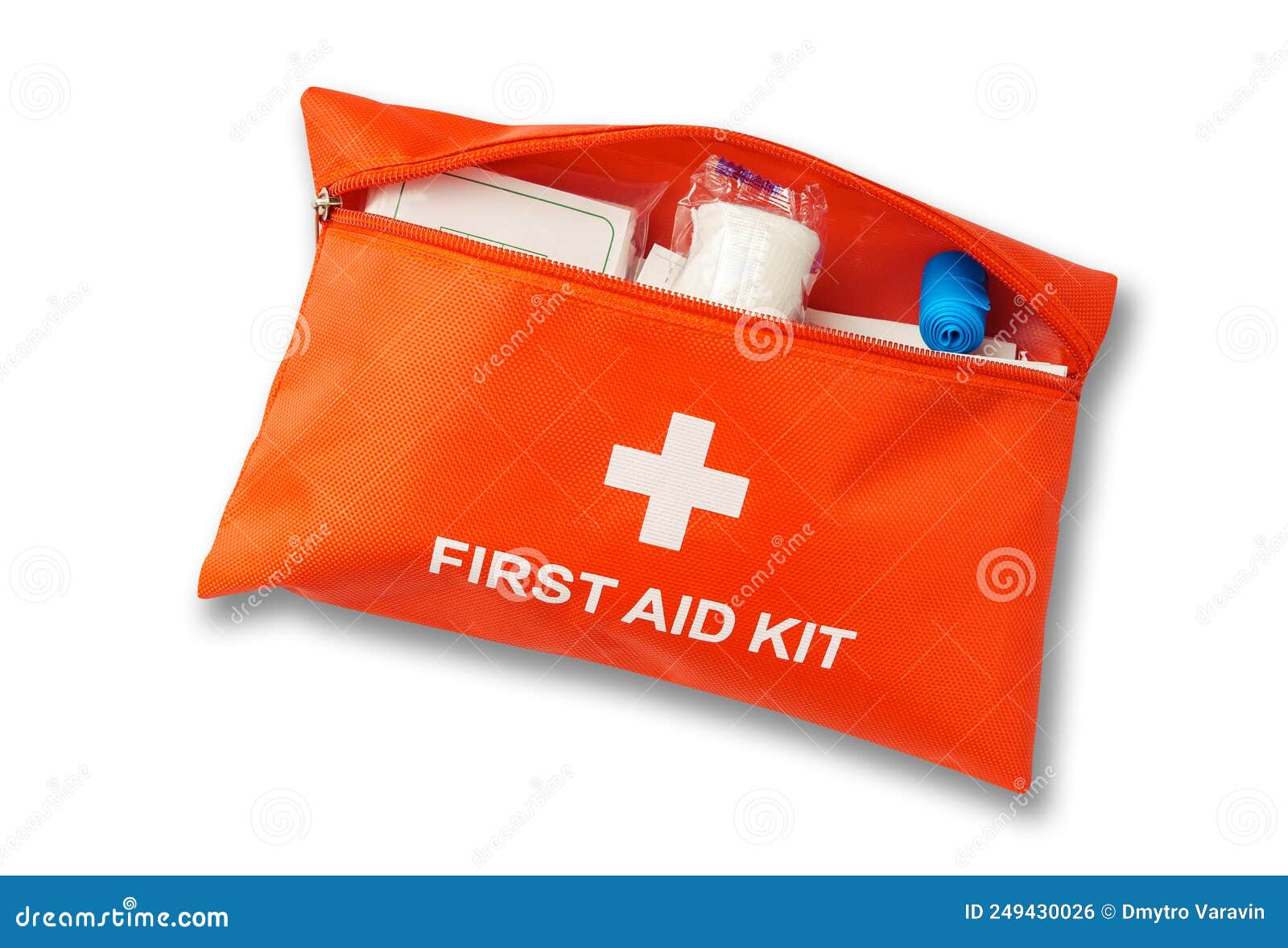 Open First Aid Kit Isolated on White. Stock Photo - Image of medicine ...