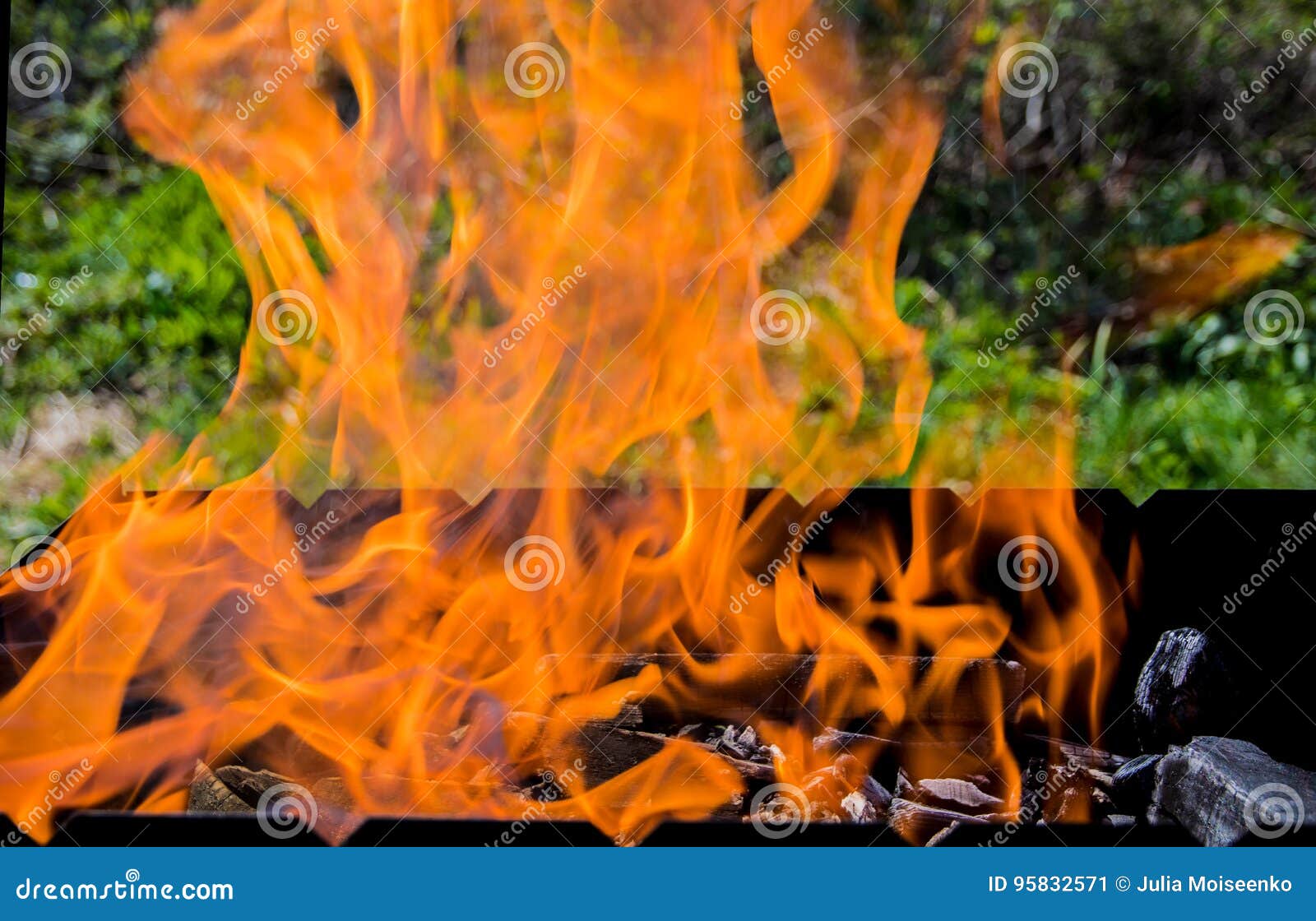 Open Flame, a Bright Red Flame on the Outdoors Stock Image - Image of ...