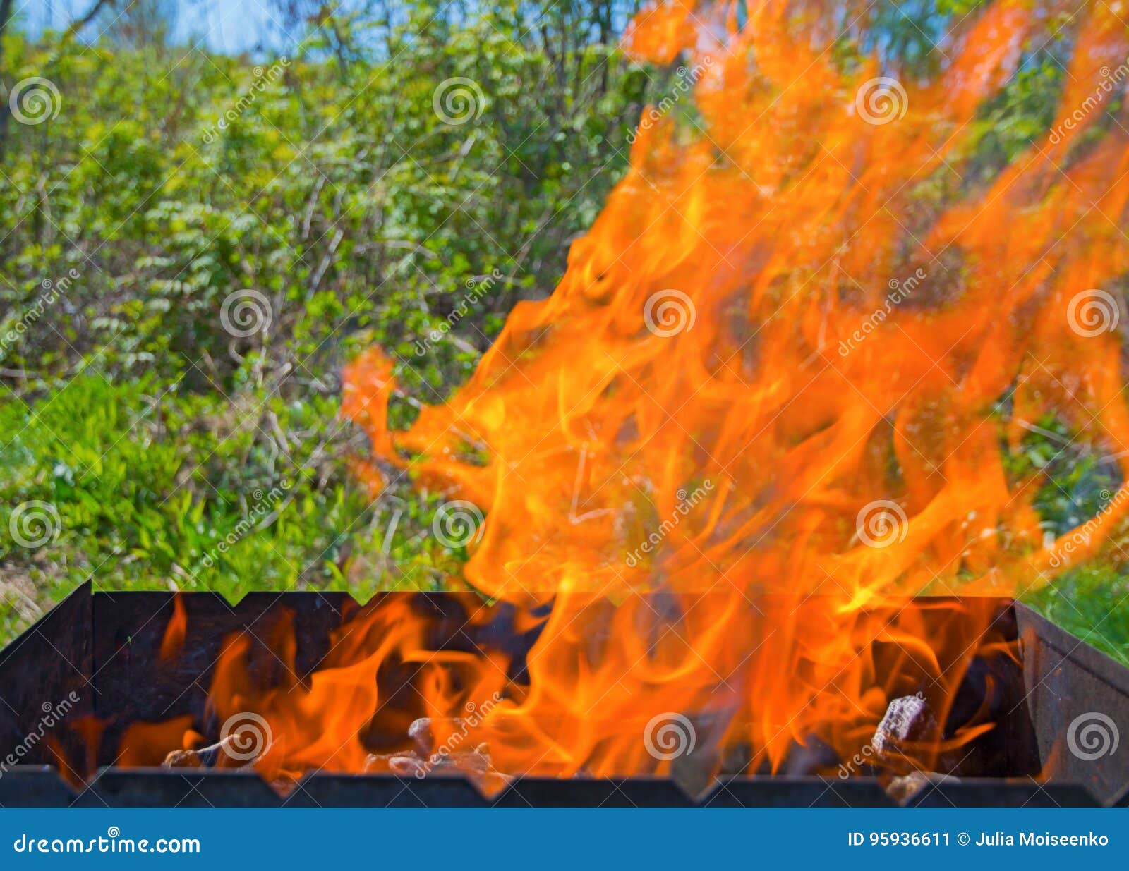 Open Flame, a Bright Red Flame on the Outdoors Stock Image - Image of ...