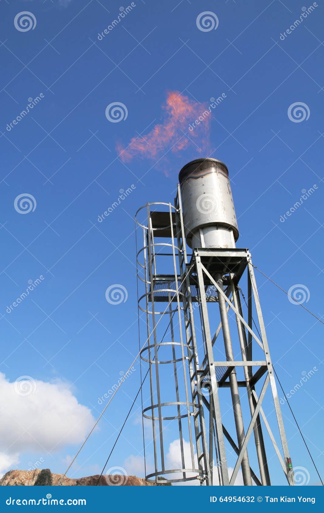 Open Flare Burner Equipment Stock Photo - Image of technology, methane ...