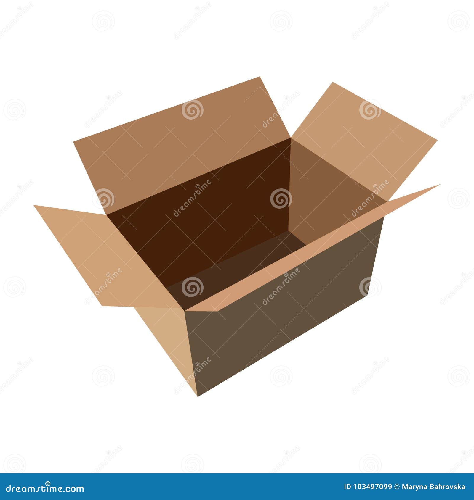 Open flat box. stock illustration. Illustration of icon - 103497099