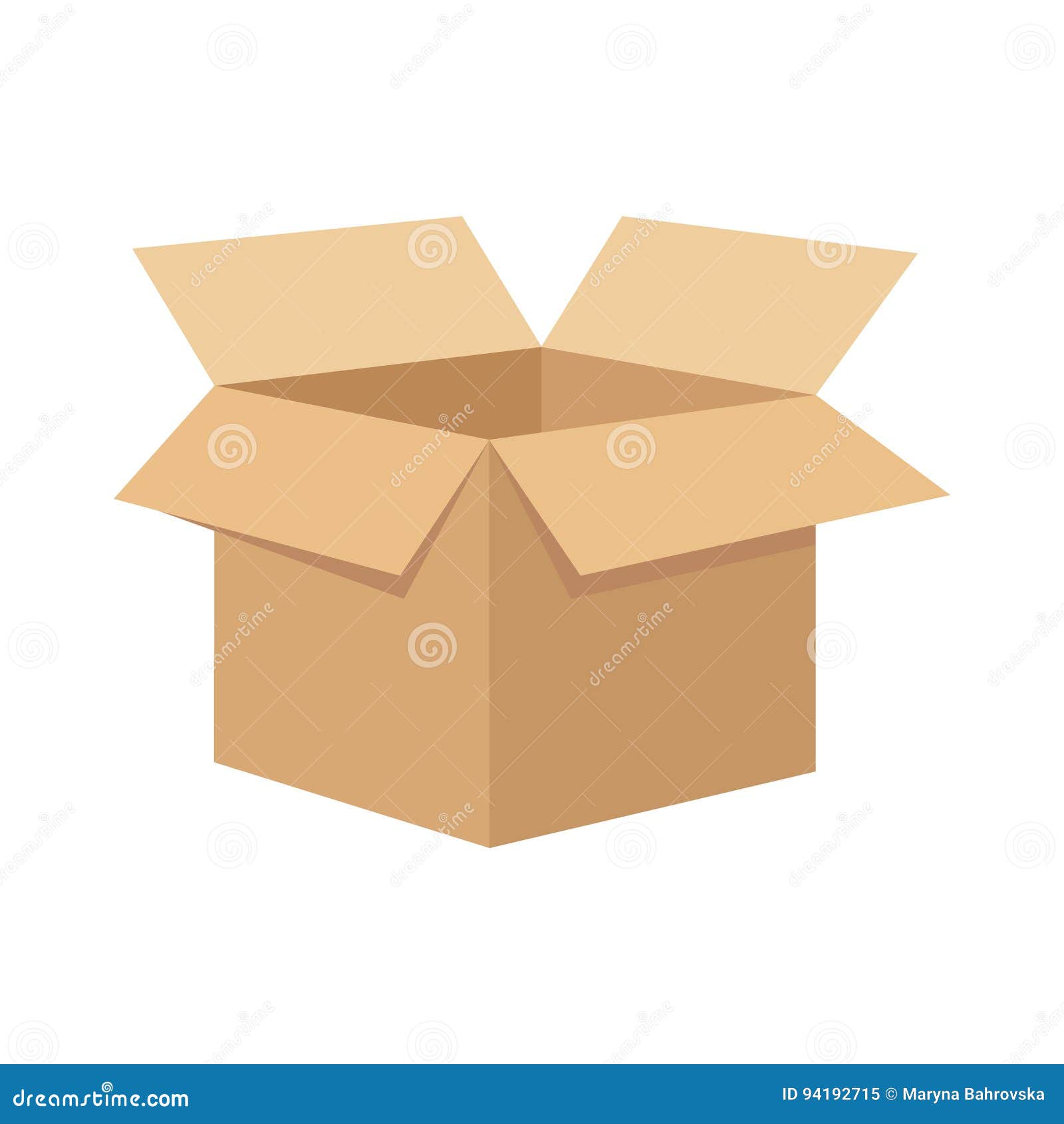 Open flat box. stock illustration. Illustration of moving - 94192715