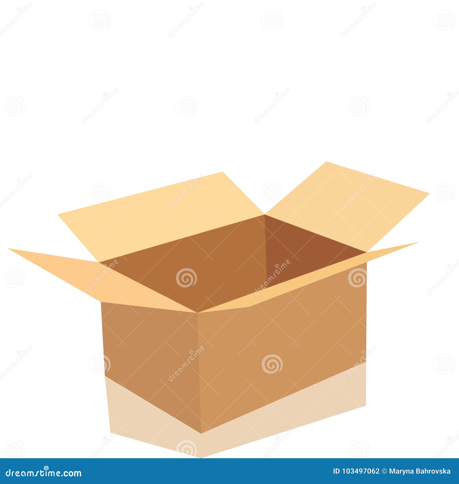 Open flat box. stock illustration. Illustration of isometric - 103497062