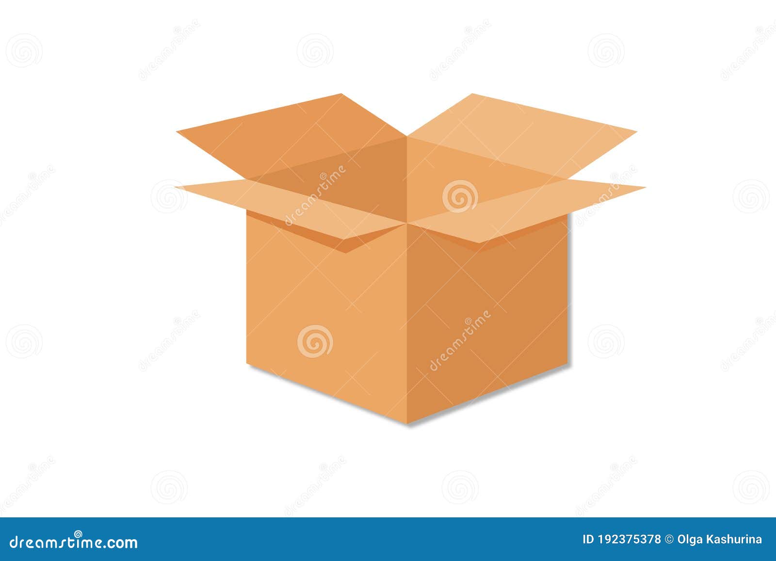 Open Flat Box on White Back Stock Vector - Illustration of object, gift ...