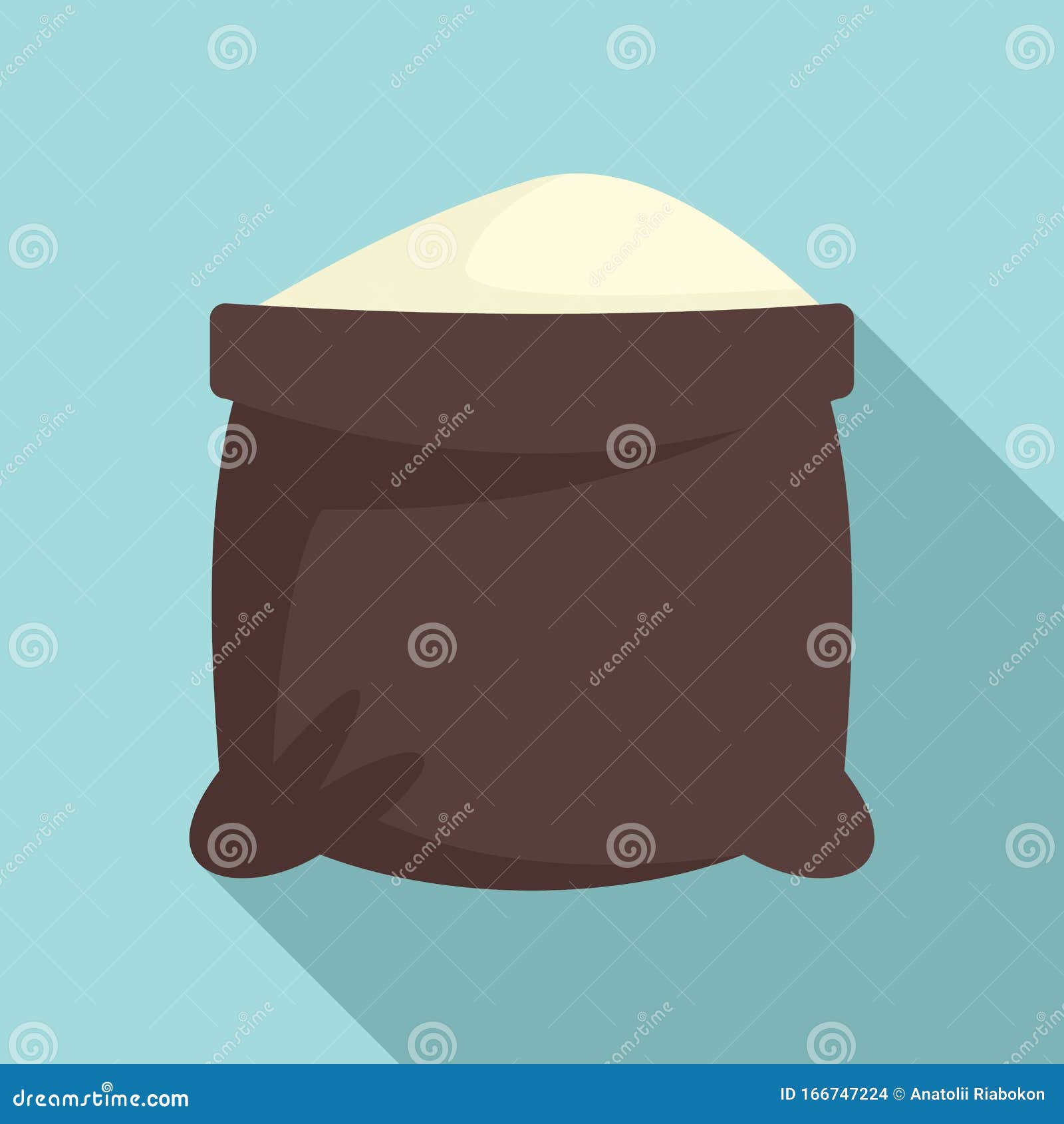 Open Flour Sack Icon, Flat Style Stock Vector - Illustration of burlap ...