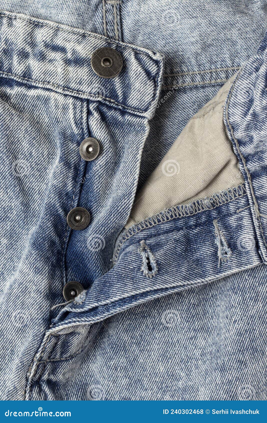 Open Fly on a Pair of Blue Jeans. Stock Photo - Image of canvas, fabric ...