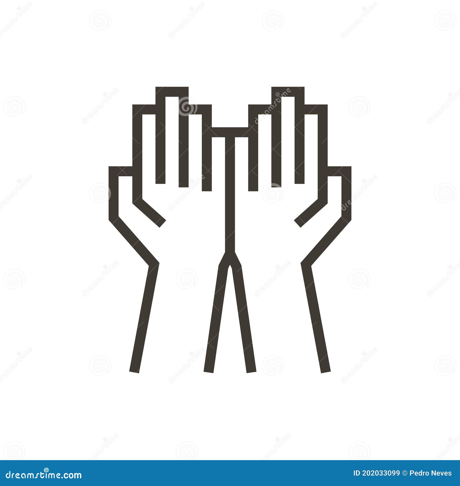 Open Folded Hands Icon. Vector Illustration Representing Praying ...