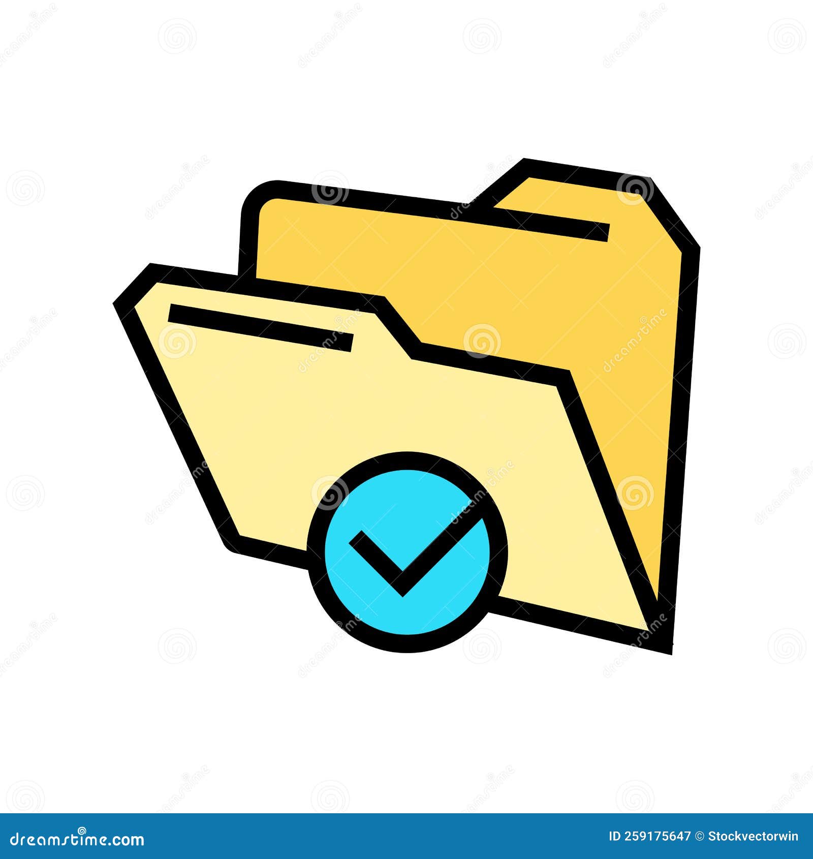 Open Folder Color Icon Vector Illustration Stock Vector - Illustration ...