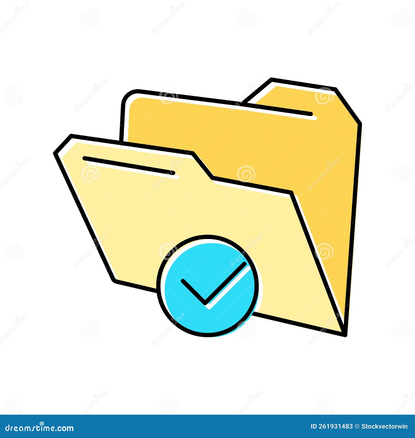 Open Folder Color Icon Vector Illustration Stock Vector - Illustration ...