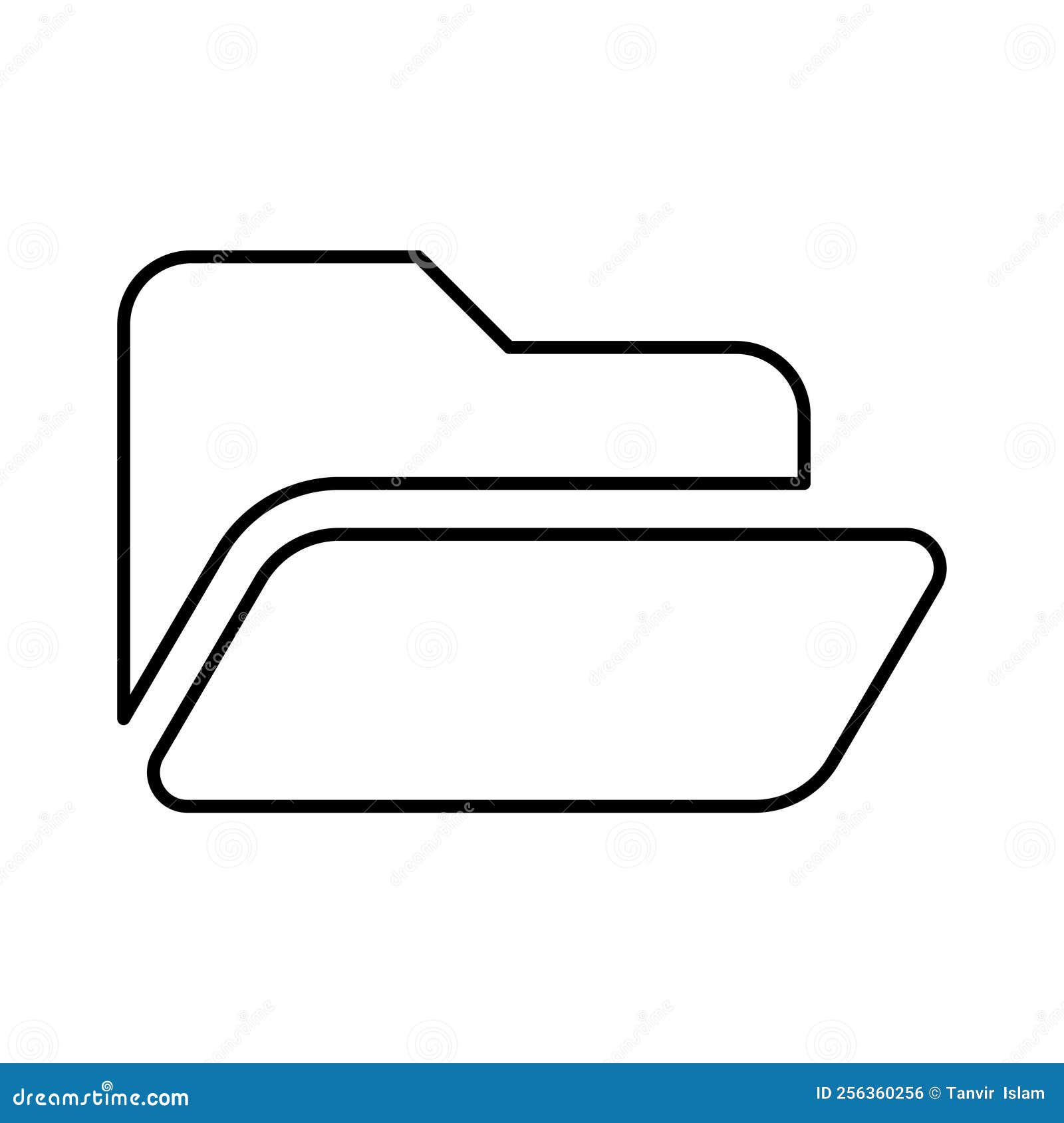 Open Folder Icon stock vector. Illustration of document - 256360256