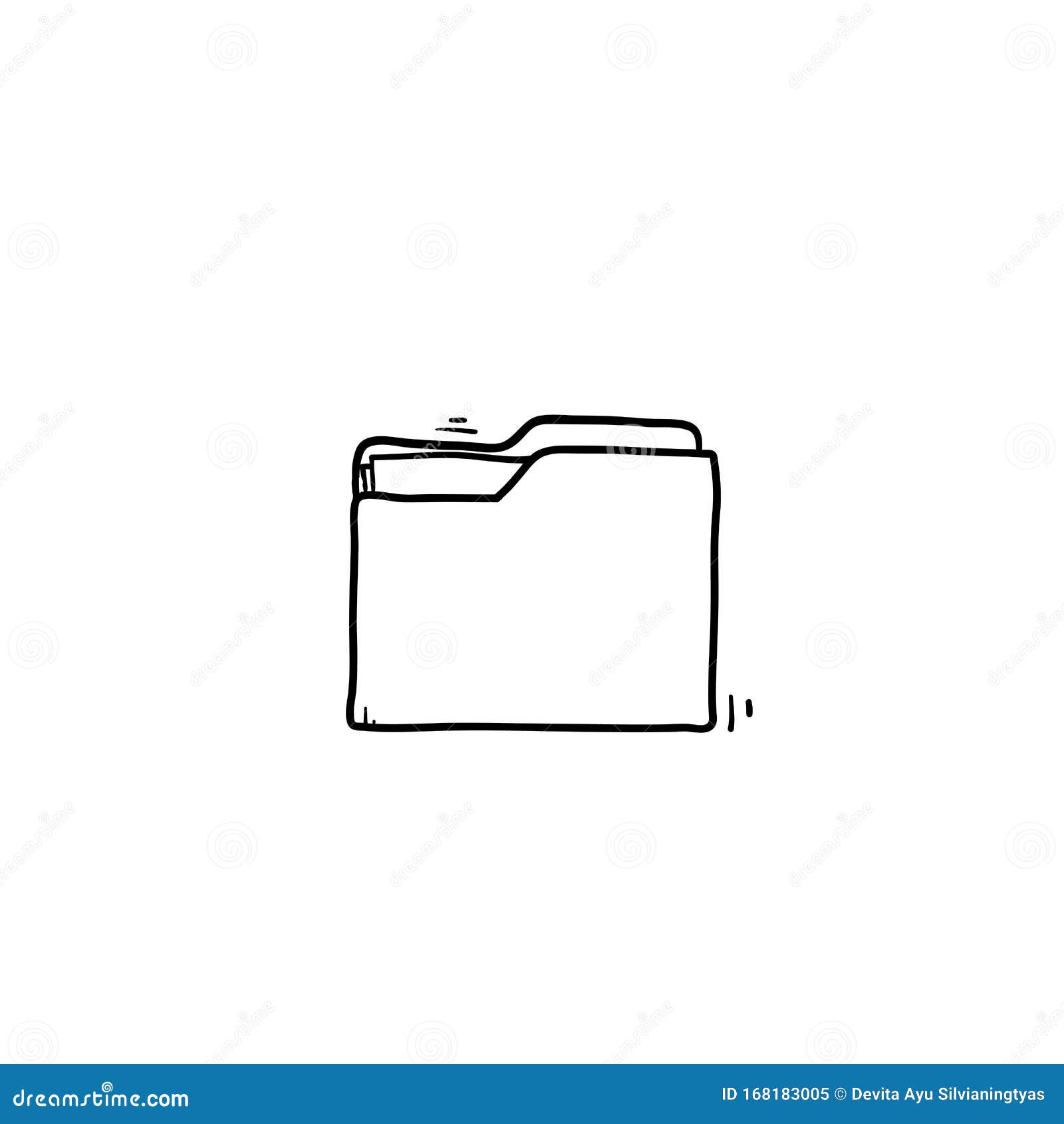 Open Folder Icon. Folder with Documents on White Background with Hand ...