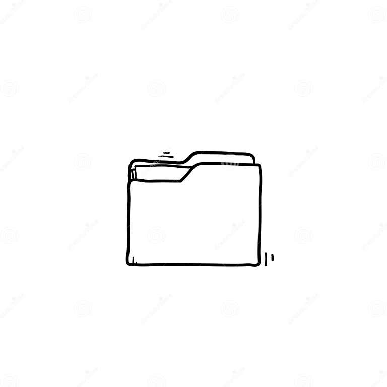 Open Folder Icon. Folder with Documents on White Background with Hand ...