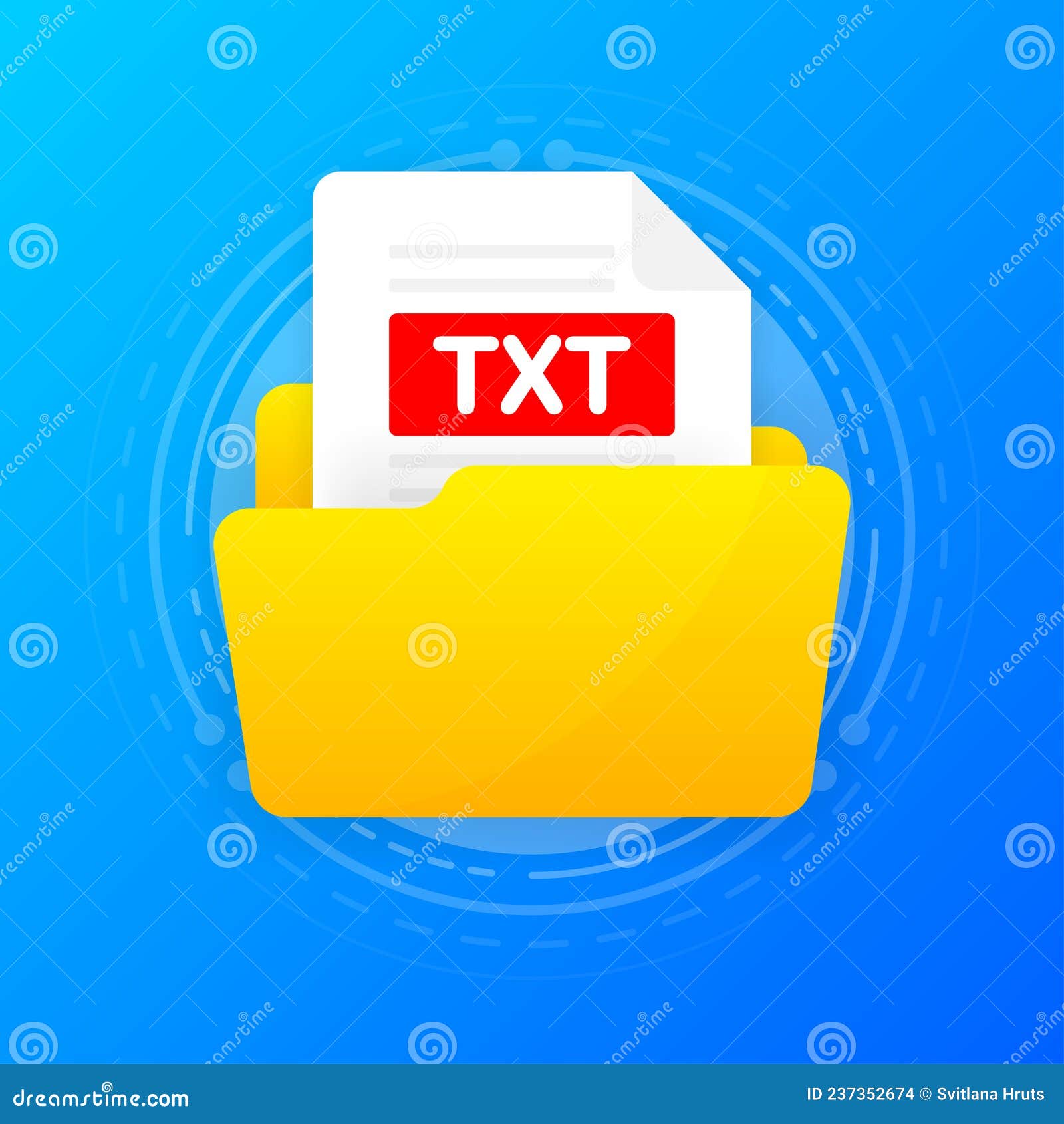 Open Folder Icon with TXT File Inside. Folder with Documents on a Blue ...