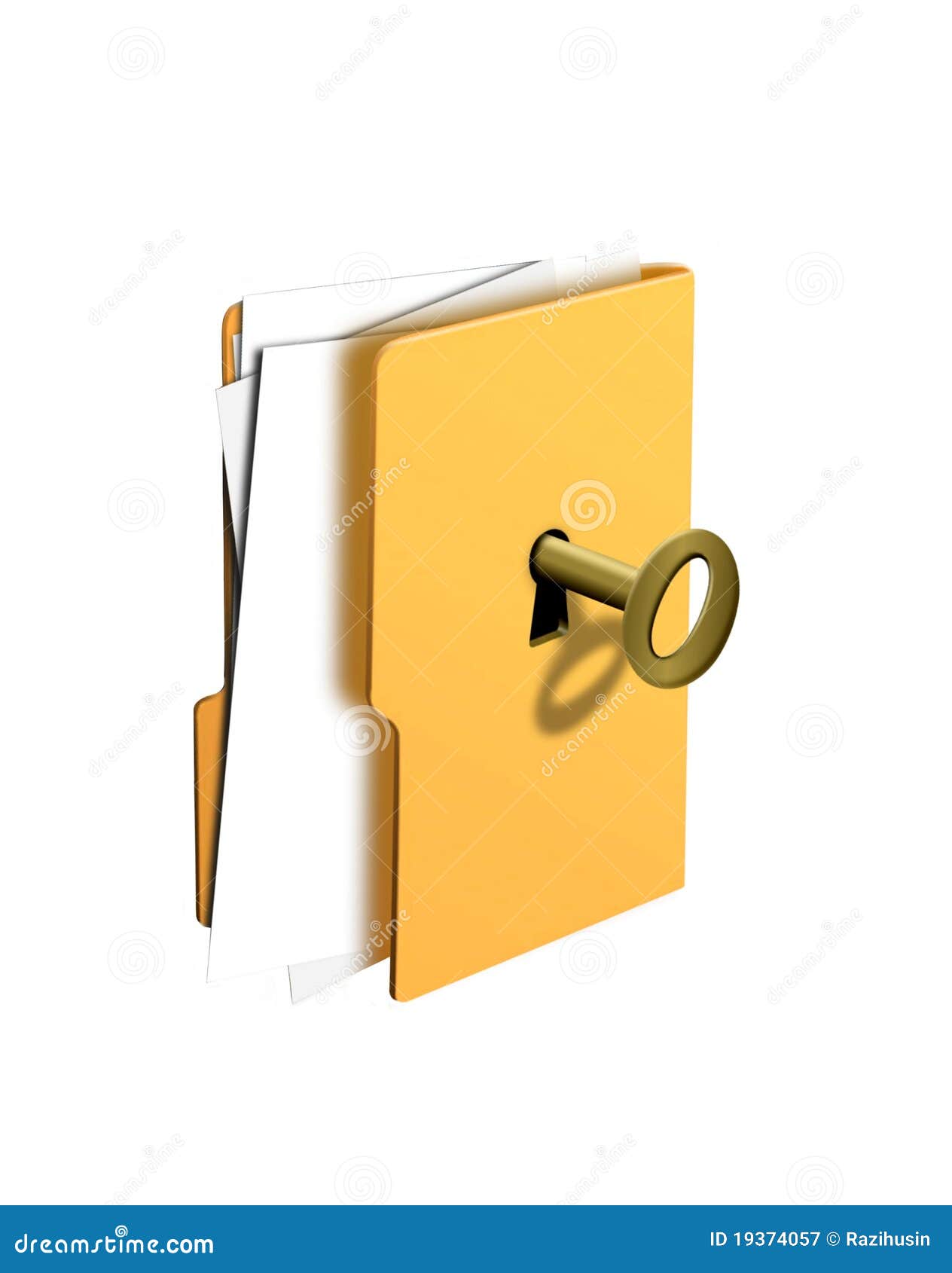Open Folder with Key Isolated White Stock Illustration - Illustration ...