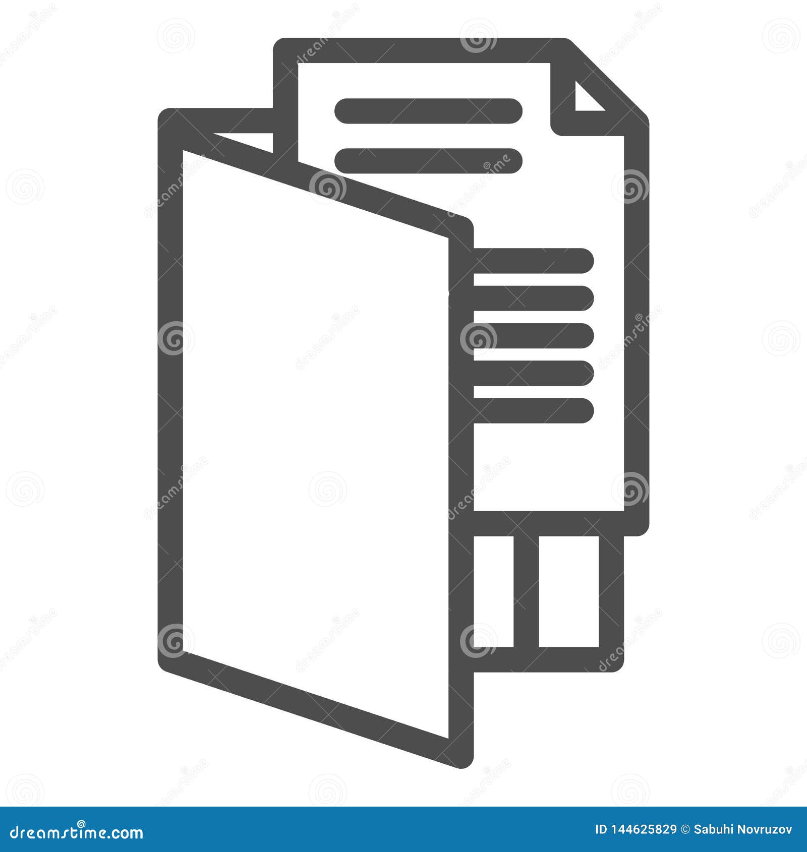 Open Folder Line Icon. File Folder Vector Illustration Isolated on ...