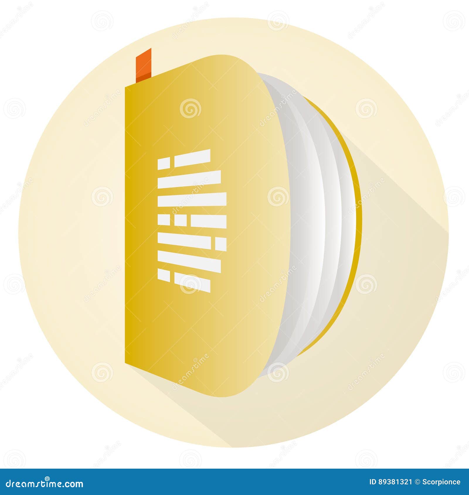 Open folder in round icon stock illustration. Illustration of orange ...