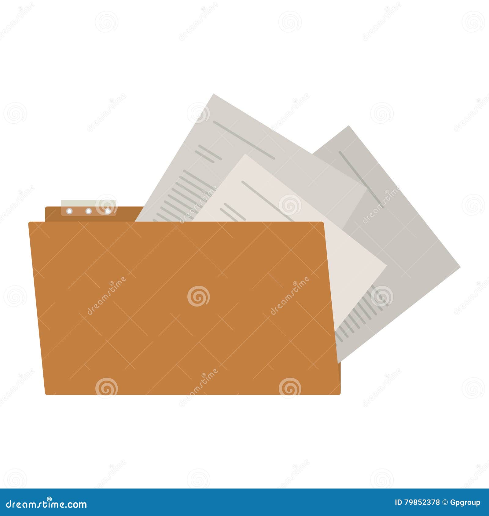 Open Folder with Sheets Inside Stock Vector - Illustration of sheet ...