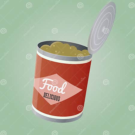 Open food can stock vector. Illustration of object, vector - 56694991