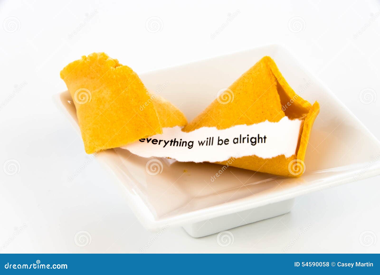 Open Fortune Cookie - EVERYTHING WILL BE ALRIGHT Stock Photo - Image of ...