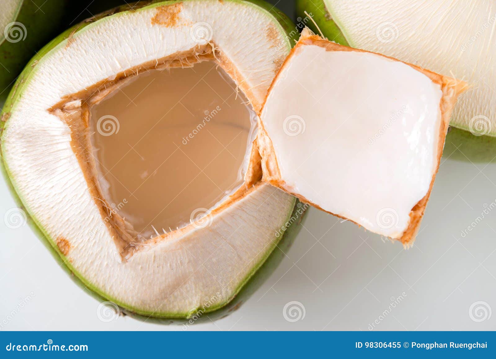 Open fresh coconut stock image. Image of fresh, young - 98306455