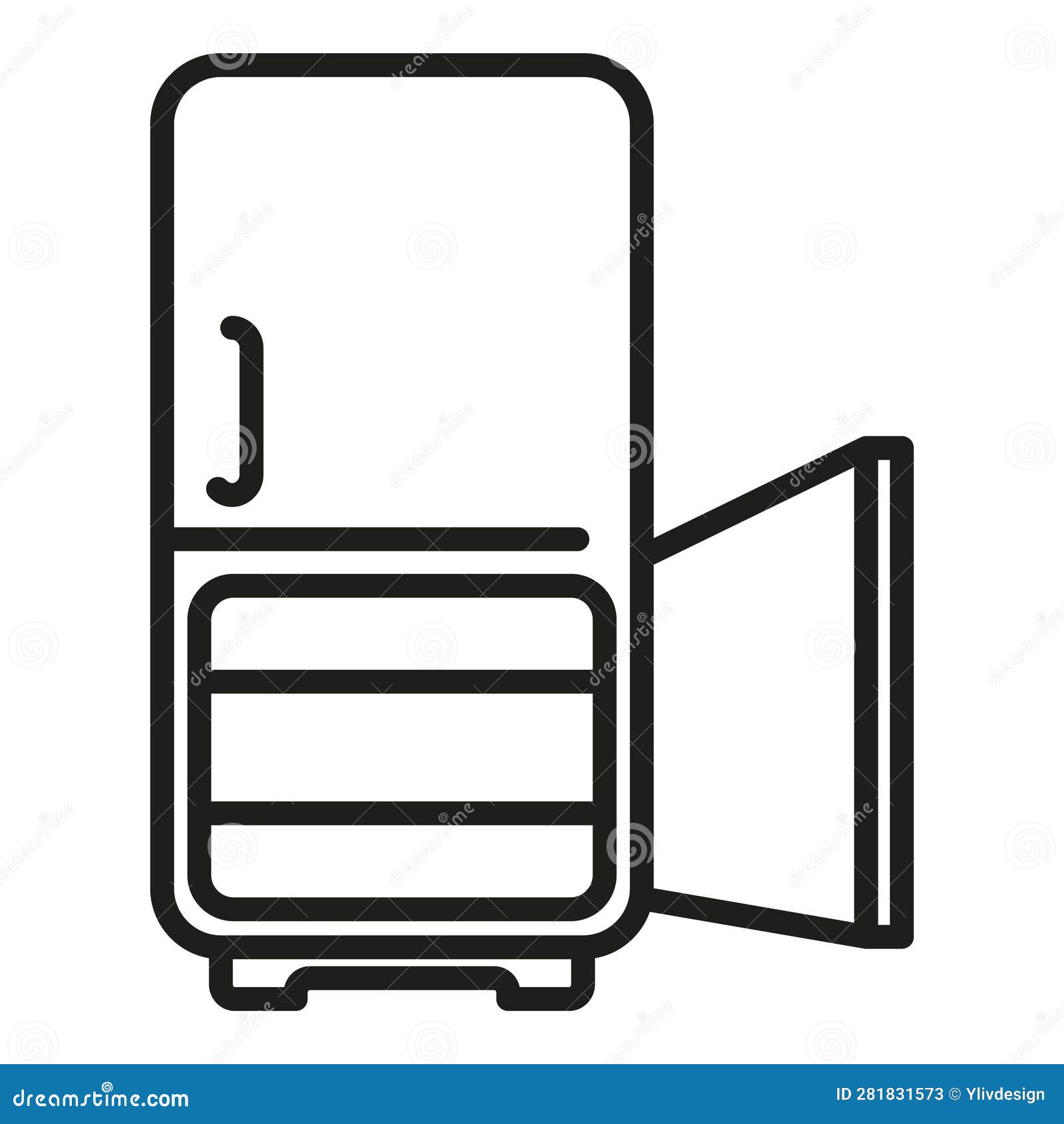 Open Fridge Freezer Icon Outline Vector. Home Work Stock Vector ...