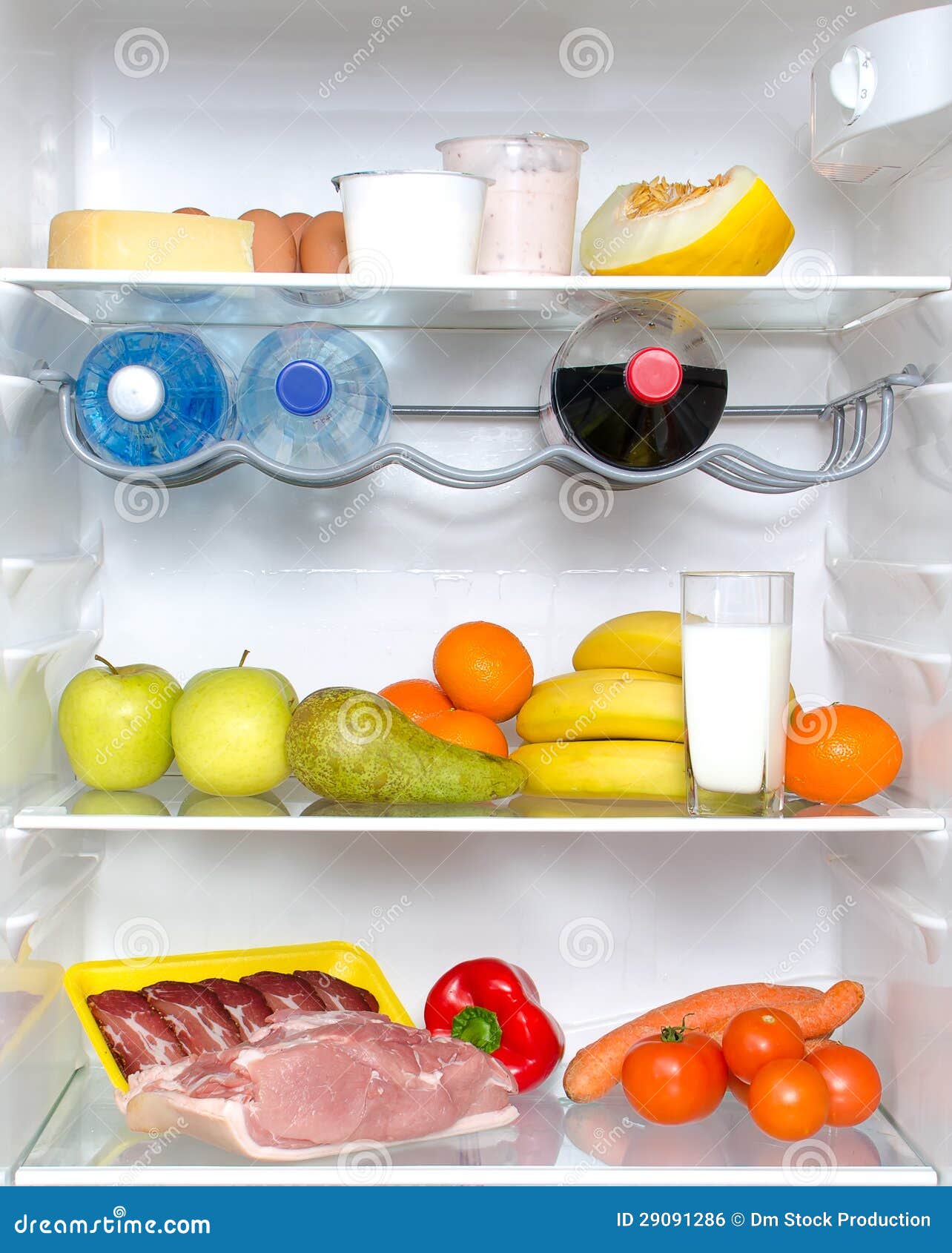 Open Fridge Full of Fruits and Meat Stock Photo - Image of ingredients ...