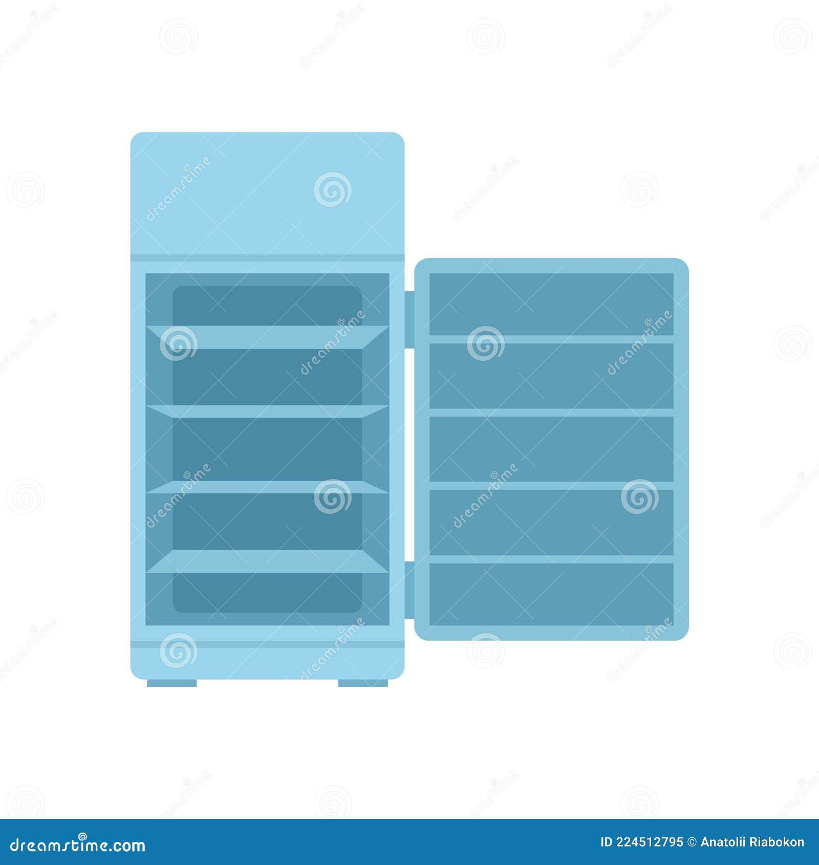 Open Fridge Icon Flat Isolated Vector Stock Illustration - Illustration ...