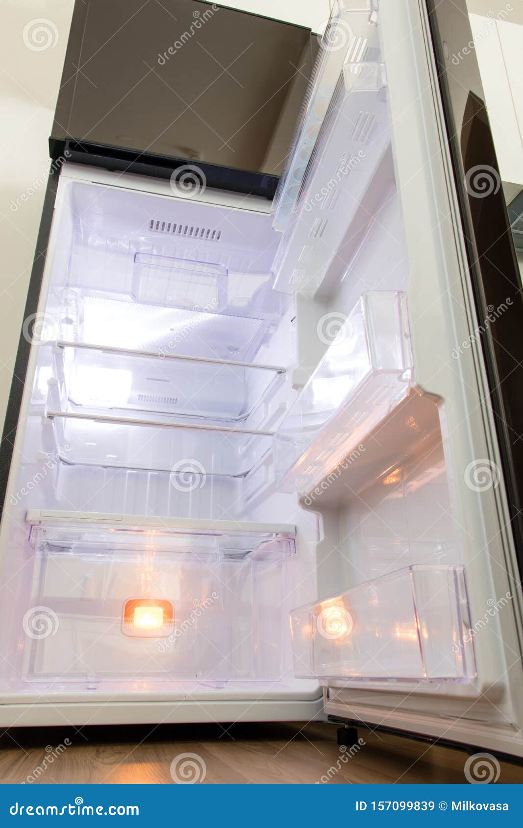 A Open Fridge in the Kitchen. Stock Image - Image of electrical, icebox ...