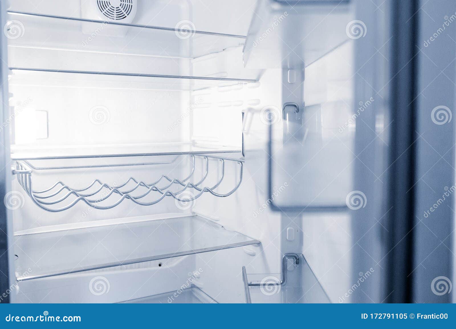 Open Fridge with Shelves in the Kitchen at Night Stock Image - Image of ...
