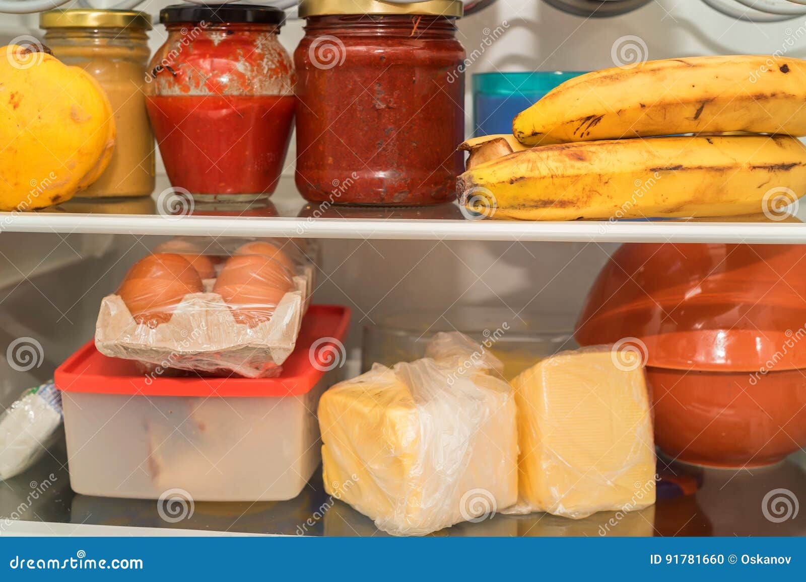 Open Fridge with Usual Food Stock Photo - Image of green, chilled: 91781660