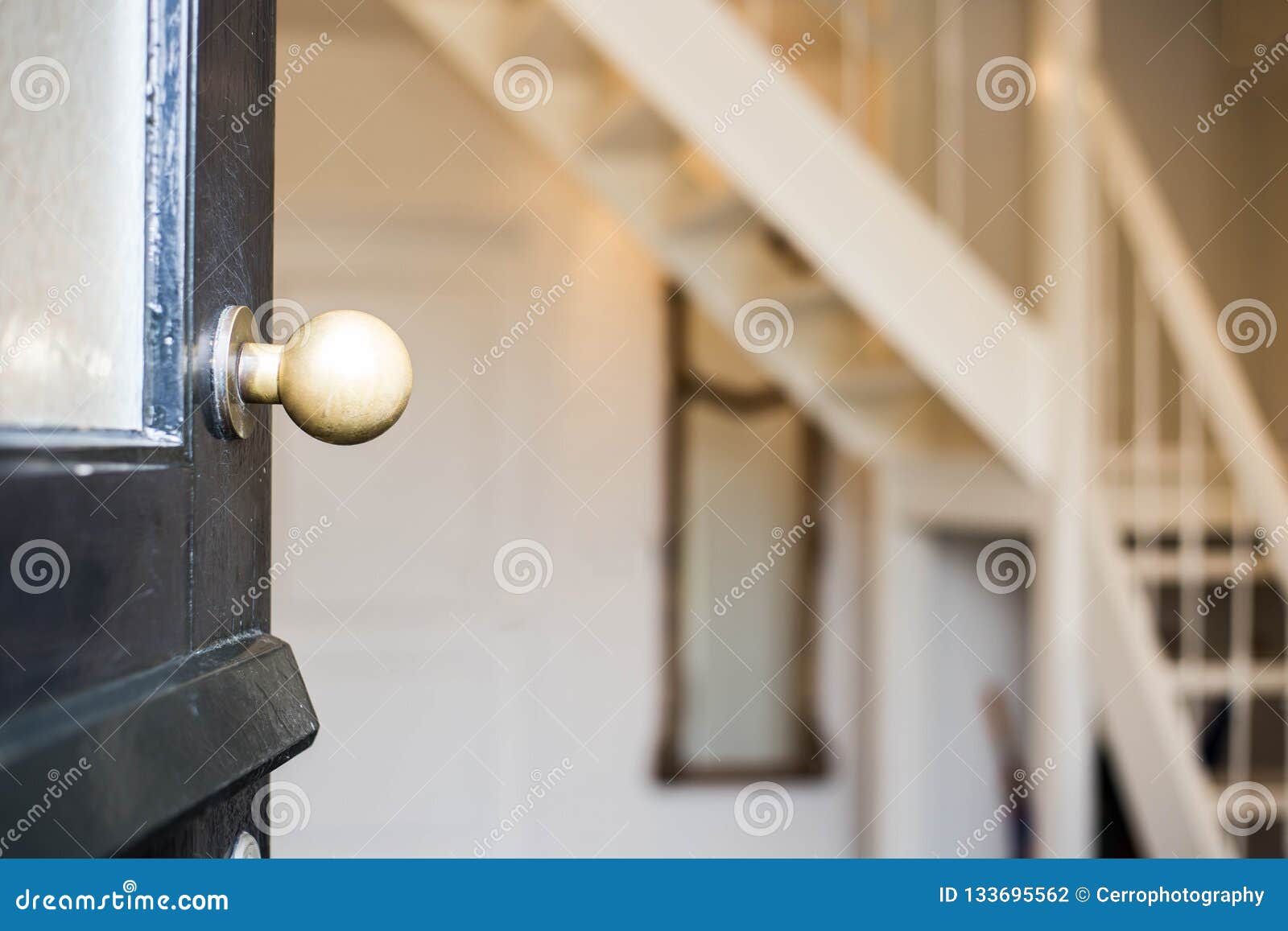 Open Front Door Close-up To New Home Stock Photo - Image of facade ...