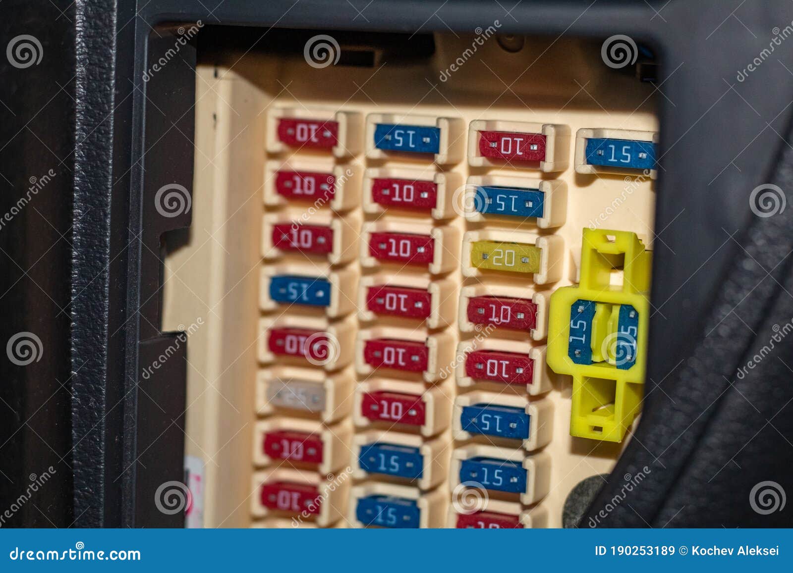 An Open Fuse Unit in the Front of the Car Stock Image - Image of ...