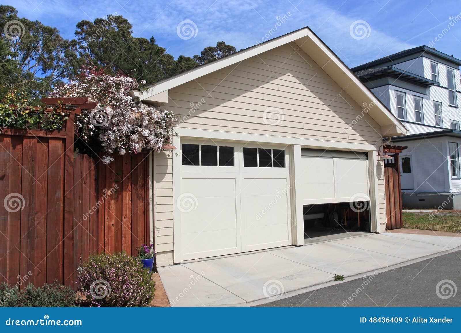 Open Garage Door stock image. Image of building, living - 48436409