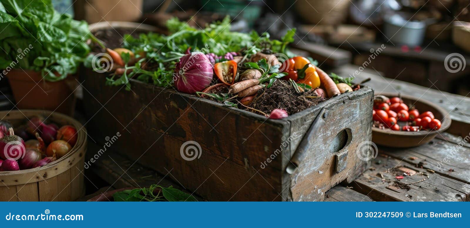 Open Garden Compost Bin Full View - AI Generated Stock Illustration ...