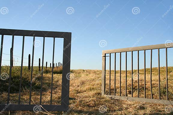 Open gate stock photo. Image of rural, field, meadow, open - 150308