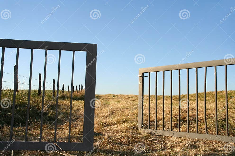 Open gate stock photo. Image of rural, field, meadow, open - 150308