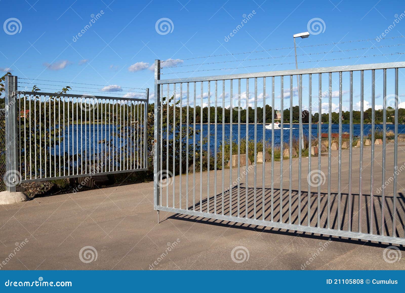 Open gate stock photo. Image of fence, protection, steel - 21105808