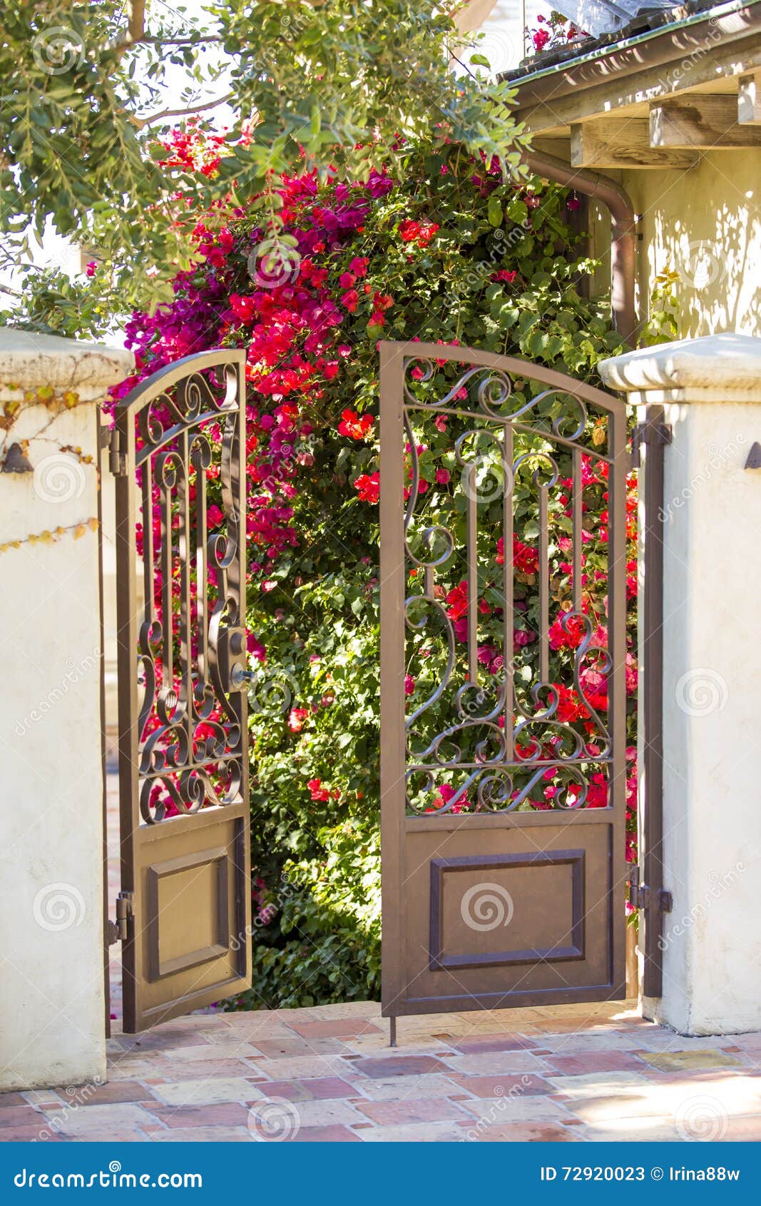 Open Gate, Entrance To a Garden Stock Image - Image of formal, built ...