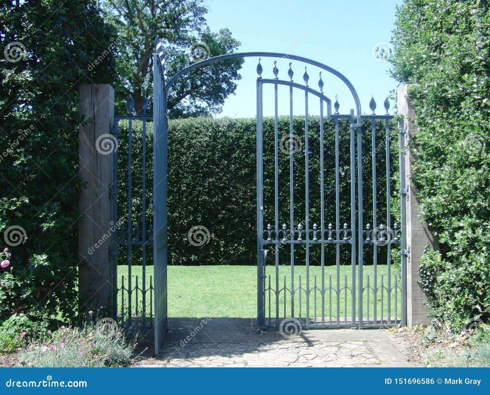 Open Gate stock photo. Image of garden, grass, gate - 151696586