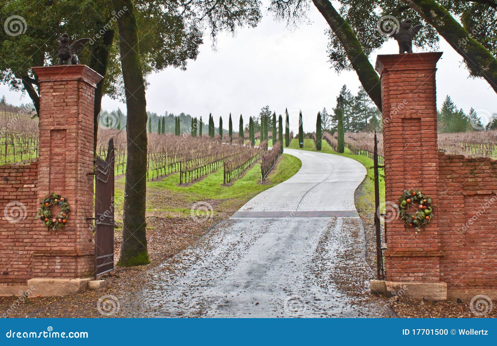 Open Gates stock photo. Image of green, brick, decorated - 17701500