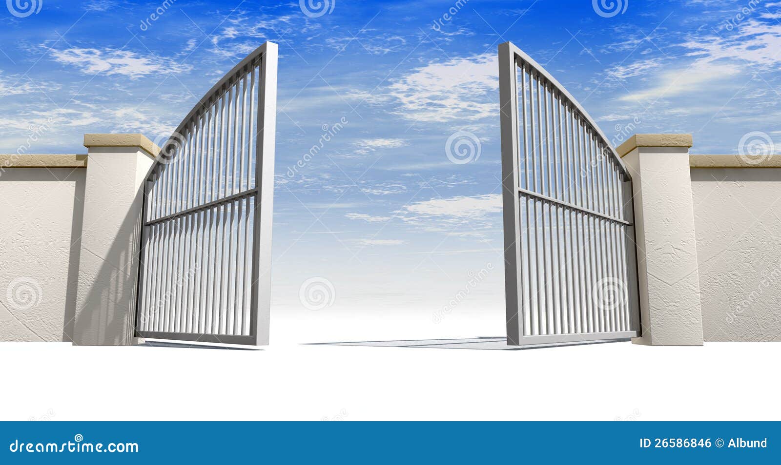 Open Gates and Wall stock illustration. Illustration of outside - 26586846