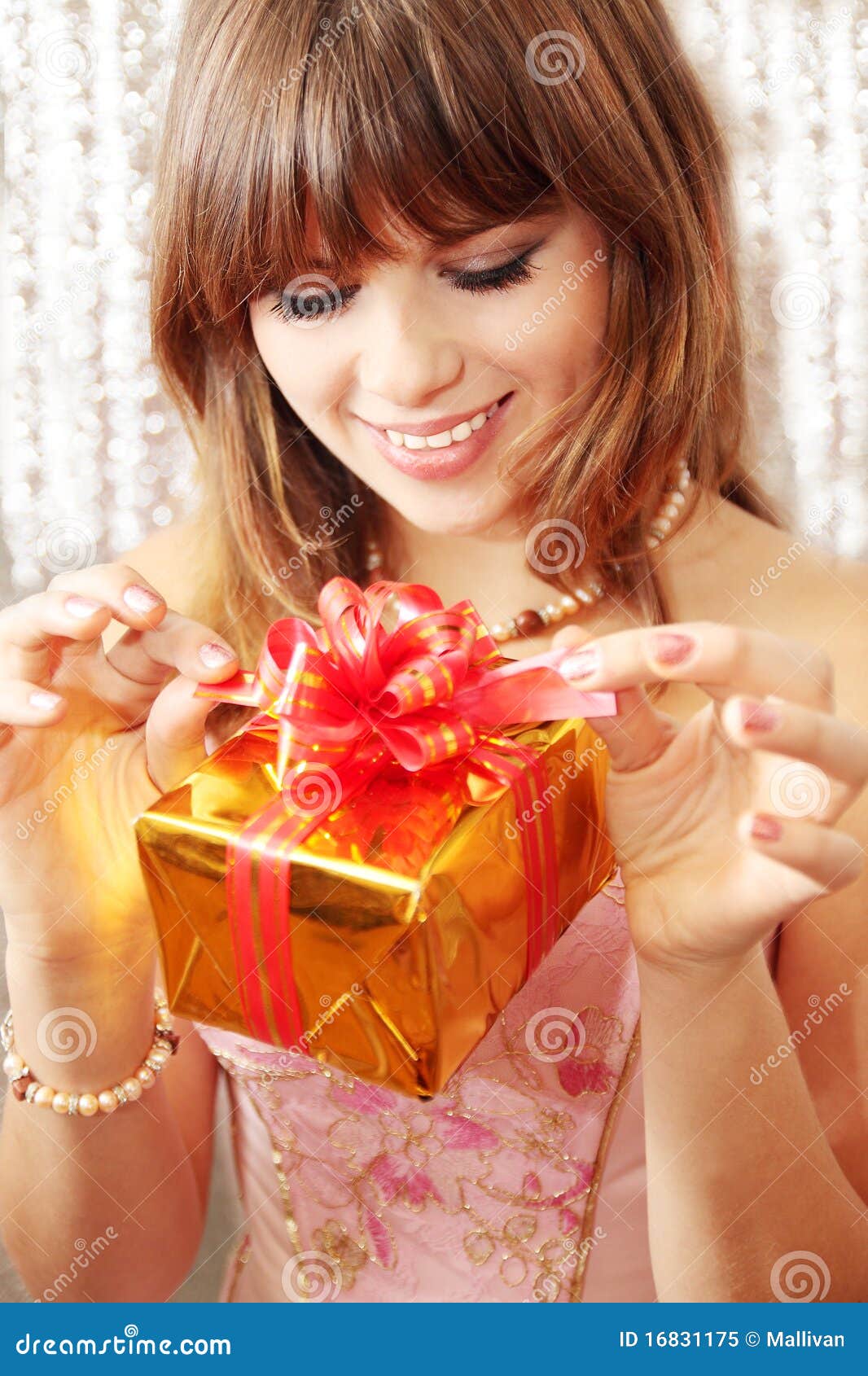 Open the gift stock image. Image of gift, female, looking - 16831175