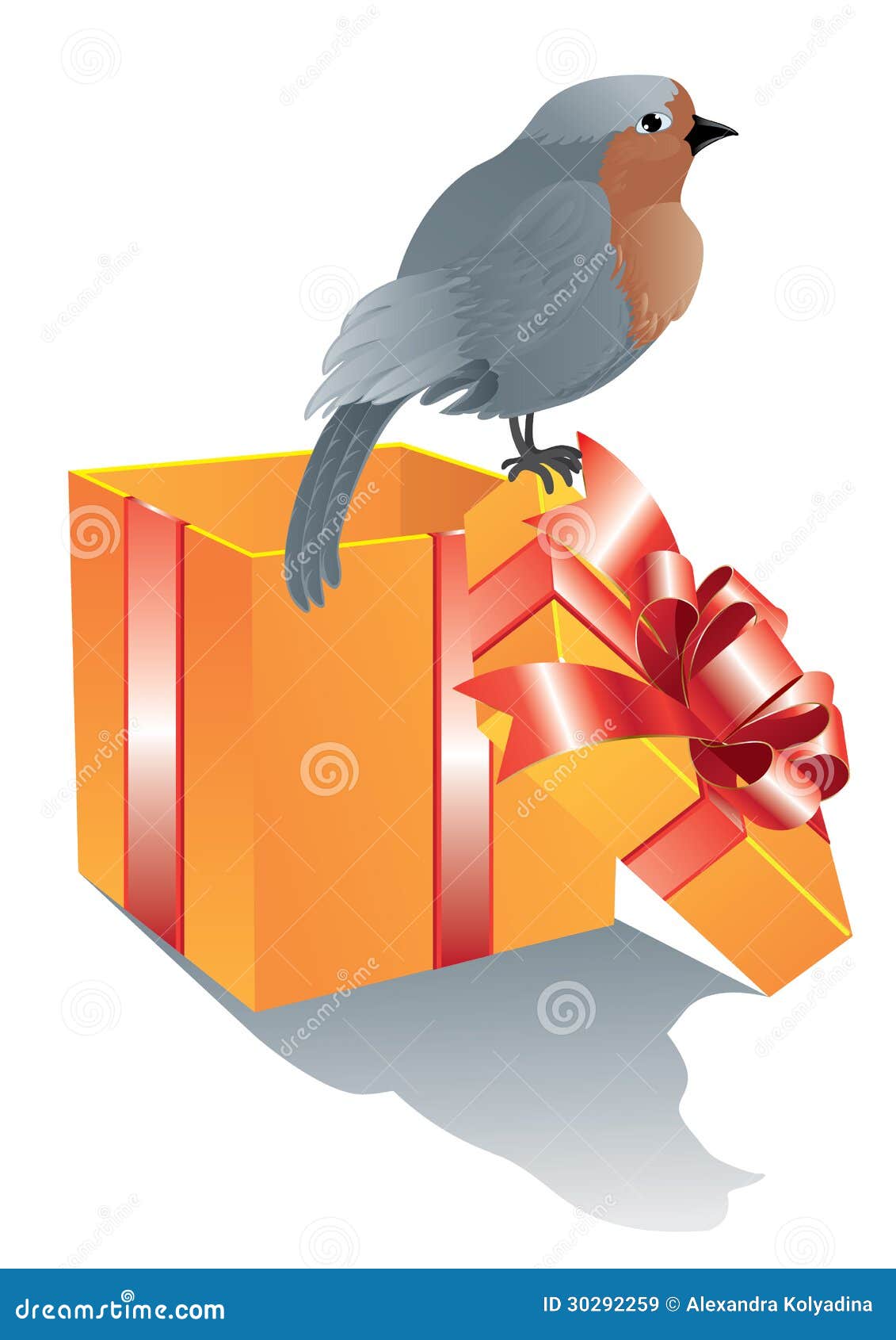 Gift box and bird stock vector. Illustration of carefree - 30292259