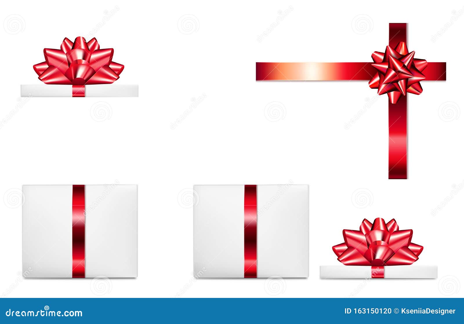 Open gift box with bow stock illustration. Illustration of packaging ...