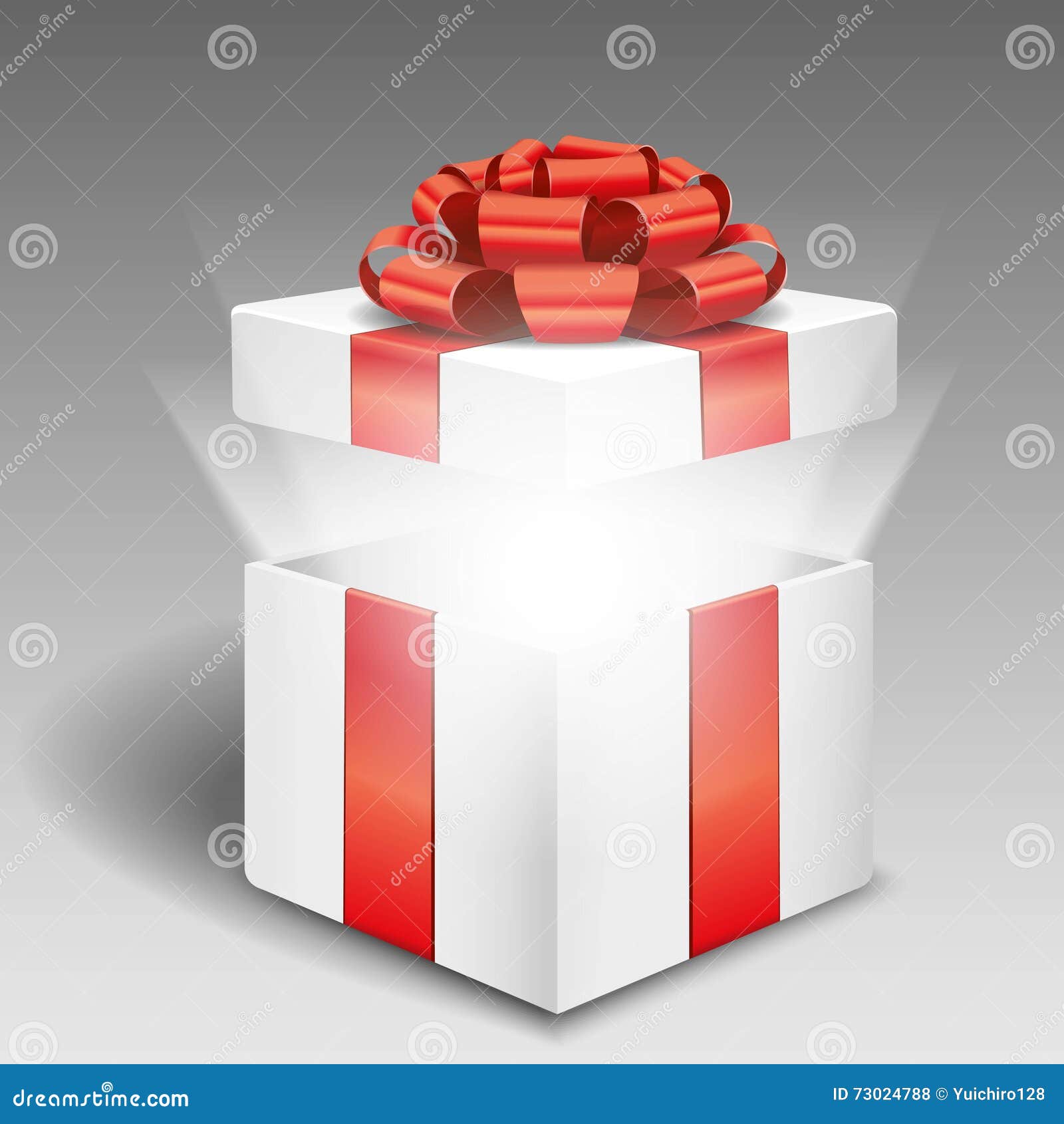 Open Gift Box with Bright Light Stock Vector - Illustration of ...