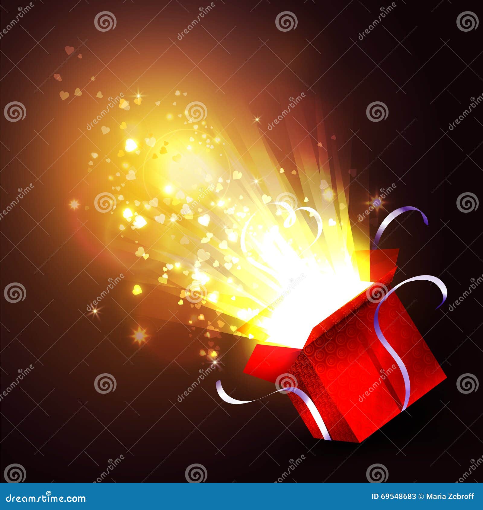 Open Gift Box with Bright Rays of Light Stock Vector - Illustration of ...